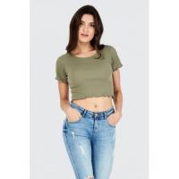 China 100% Cotton Short Crop Top for Women for sale