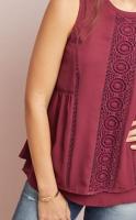 China Women Red Sleeveless Top with Back zip for sale