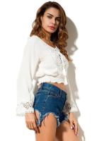China Women Chiffon New Style White Blouse for sale