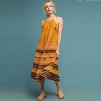 China Hot Sale Fashion Women Ruffle Maxi Other Dress Sexy Halter Summer Ladies Dresses for sale