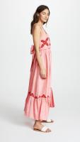 China 2018 Pink Linen Embroidery Women Maxi Dress Summer for sale