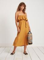 China Boho Clothing Women Adjustable Straps Maxi Linen Dress1 for sale