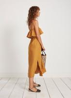 China Boho Clothing Women Adjustable Straps Maxi Linen Dress1 for sale