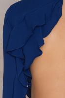 China Latest Ruffle Open Back Design Blue Formal Dresses Women for sale