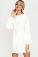 China Women Apparel Summer White Puff Sleeve Mini Dress for sale