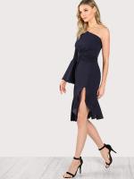 China One Shoulder Dress Women Summer Spandex Long Sleeve Breathable Eco-Friendly Plus Size Washable for sale