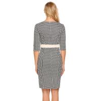 China Customizable Gingham Check Office Dress Spandex Polyester for sale