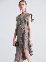 China 2018 New Fashion Lady Grey Dress for sale