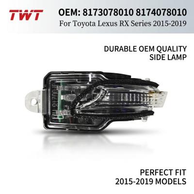 China Twt 81730-78010 81740-78010 Side Turn Signal Lamp Assy 8173078010 8174078010 For Toyota Lexus Rx Series 2015-2019 for sale