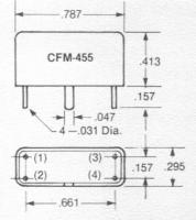 China CFJ455K5 PIEZOELECTRONIC CERAMIC  FILTER  455KHZ 6dB BANDWIDTH 2.4KHZ SPURIOUS 60dB for sale