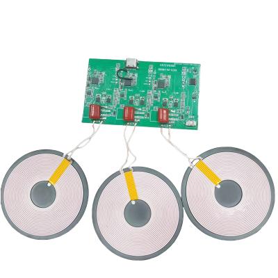 China Multi-Device Wireless Charger Coil 3-Coil 15W Fast Charging Pad for 3 Phones at Once for sale