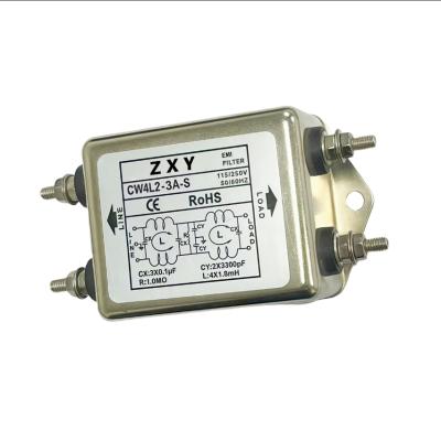 China CW4L2-3A-S 115/250V Plug in Single Phase AC Dual Stage Power Filter EMI Filter for sale