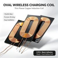 China Oval Flat Wireless Charging Coil with Ferrite Shielding Sheet for Low Magnetic Loss in Vehicle and Consumer Electronics for sale