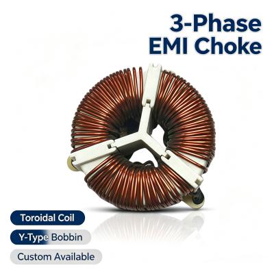 China Three Phase Common Mode Inductor with Nanocrystalline Core and Y-Type Bobbin for Three Phase EMI Suppression for sale