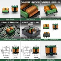 China T1515 30mH High Power Common Mode Choke with Flat Copper Wire for Superior EMI Filtering for sale