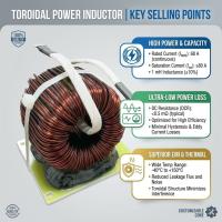 China 1mH 60A High Current Toroidal Inductor Coil with Double Magnetic Ring for Power Applications for sale