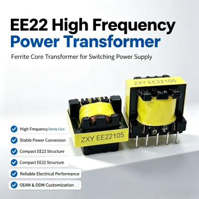 China ZXY EE22 Vertical PCB Mount Ferrite Core High Frequency Transformer for Switching Power Supply for sale