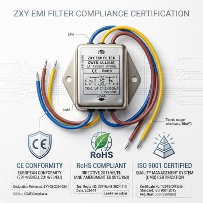 China EMI Filter CW1B-1A-L 6A High EMI Suppression Single Phase AC Power Filter with Plug-and-Play Design for sale