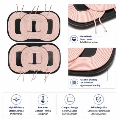 China Customized Shapes High Power Copper Wire Wireless Charging Coil and Receiving Coil for sale