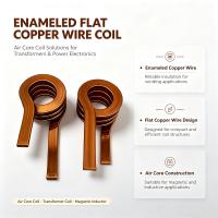 China Enameled Flat Copper Wire Air Core Coil Magnetic Inductor with 50KHz ~ 500KHz Frequency Range and Customized Winding for sale