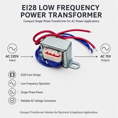 China EI28 Series Low Frequency Power Transformer AC 220V to AC 15V Single Phase for Appliance Use for sale