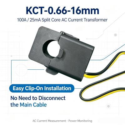 China 100A 16mm Aperture Clip-On Current Transformer Split Core Sensor for Energy Monitoring for sale