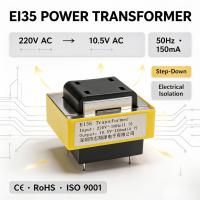 China EI35 220V AC to 10.5V AC 150mA Low Frequency Step Down Isolation Power Transformer for sale