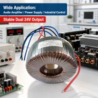 China 200W Toroidal Transformer with Dual 24V Output and Pure Copper Winding for Audio Amplifier Power Supply for sale