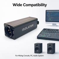 China XLR to RCA Audio Isolator Ground Loop Isolator Passive No Power Supply Aluminum Alloy Housing Hum Eliminator for sale