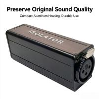 China XLR to RCA Audio Isolator Ground Loop Isolator Passive No Power Supply Aluminum Alloy Housing Hum Eliminator for sale