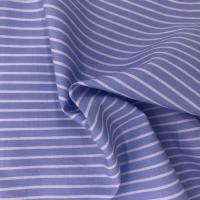 China OEM ODM Custom 35% Lyocell 65% Polyester 108GSM Blue Striped Woven Fabric for Clothing Manufacturing for sale