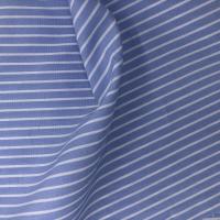 China OEM ODM Custom 35% Lyocell 65% Polyester 108GSM Blue Striped Woven Fabric for Clothing Manufacturing for sale