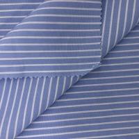 China OEM ODM Custom 35% Lyocell 65% Polyester 108GSM Blue Striped Woven Fabric for Clothing Manufacturing for sale
