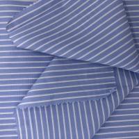 China OEM ODM Custom 35% Lyocell 65% Polyester 108GSM Blue Striped Woven Fabric for Clothing Manufacturing for sale
