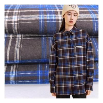 China 255GSM Anti-Wrinkle Plaid Shirt Fabric T76R32SP4 Composition for Business Casual Wear for sale