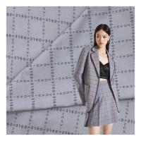 China 200 GSM Embroidered Plaid Suit Fabric T64R34SP2 for Fashion Blazers and Tailored Garments for sale