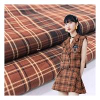 China 190 GSM Checkered Woven Fabric T70R28SP2 - 70% Terylene 28% Rayon 2% Spandex Textile Material for Dresses and Coats for sale