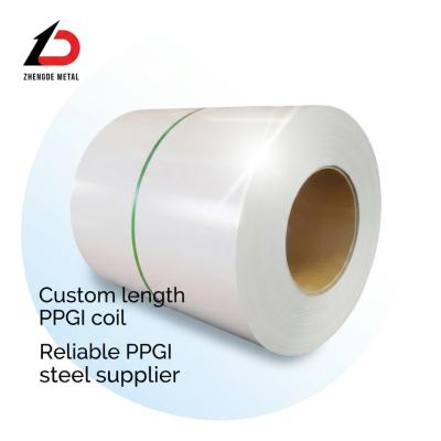 China Yellow Color Coated PPGI Steel Coil with 15-20 Um Front Paint Coating and 0.12mm - 1.2mm Base Steel Thickness for sale