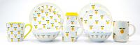China Lemon & Bow Ceramic Dinnerware Set for sale
