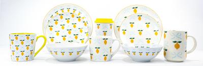 China Lemon & Bow Ceramic Dinnerware Set for sale