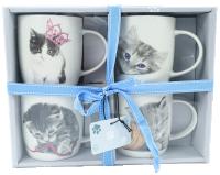 China Set of 4 Cute Cat Pattern Ceramic Mugs for sale