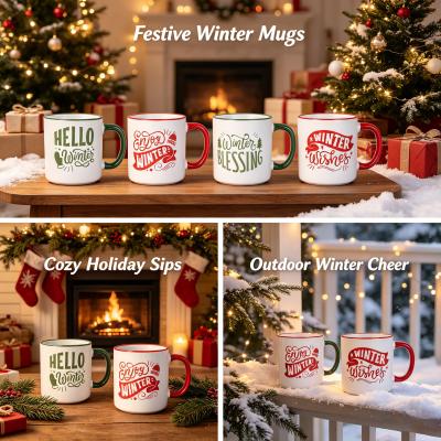 China Christmas Winter Ceramic Mugs for sale