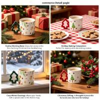 China Christmas Tree Handle Ceramic Mugs for sale