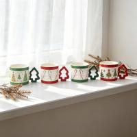 China Christmas Tree Handle Ceramic Mugs for sale