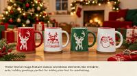 China Vintage Christmas Festive Porcelain Mugs Set for sale
