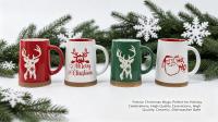 China Vintage Christmas Festive Porcelain Mugs Set for sale