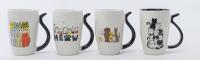 China Cute Pet Animal Curved Handle Ceramic Coffee Mugs for sale