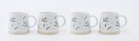 China Speckled Embossed Pine Branch Farmhouse Ceramic Mugs for sale