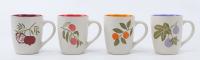 China Speckled Vintage Fruit Branch Contrast Interior Ceramic Mugs for sale