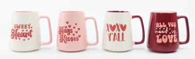 China Valentine Love Quote Two-Tone Tapered Ceramic Mugs for sale